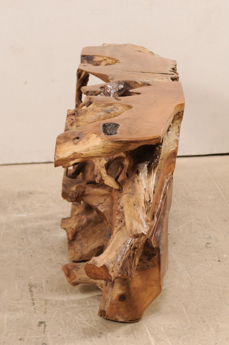 A 6+ Ft Long Natural Teak Root Console Table- An Art Piece by Mother ...