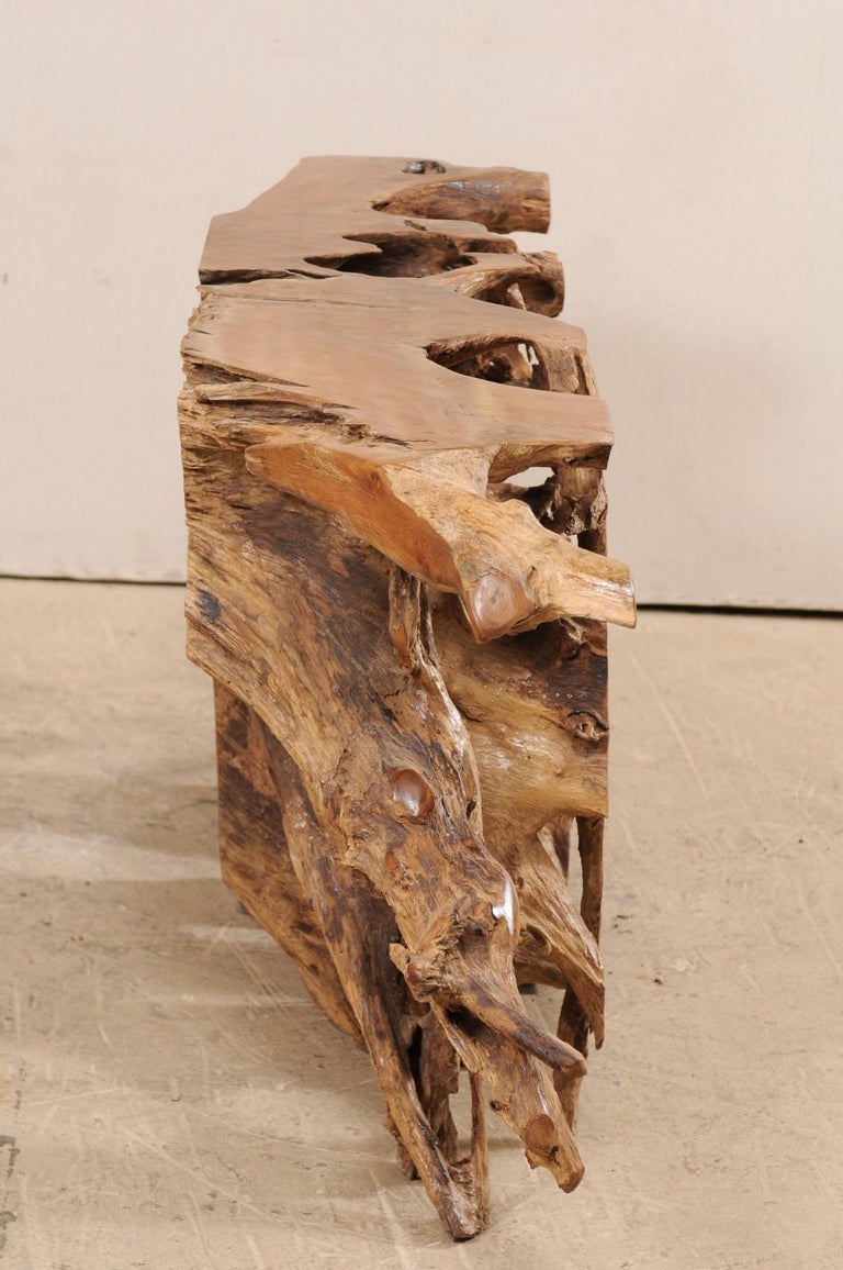 A 6+ Ft Long Natural Teak Root Console Table- An Art Piece by Mother ...