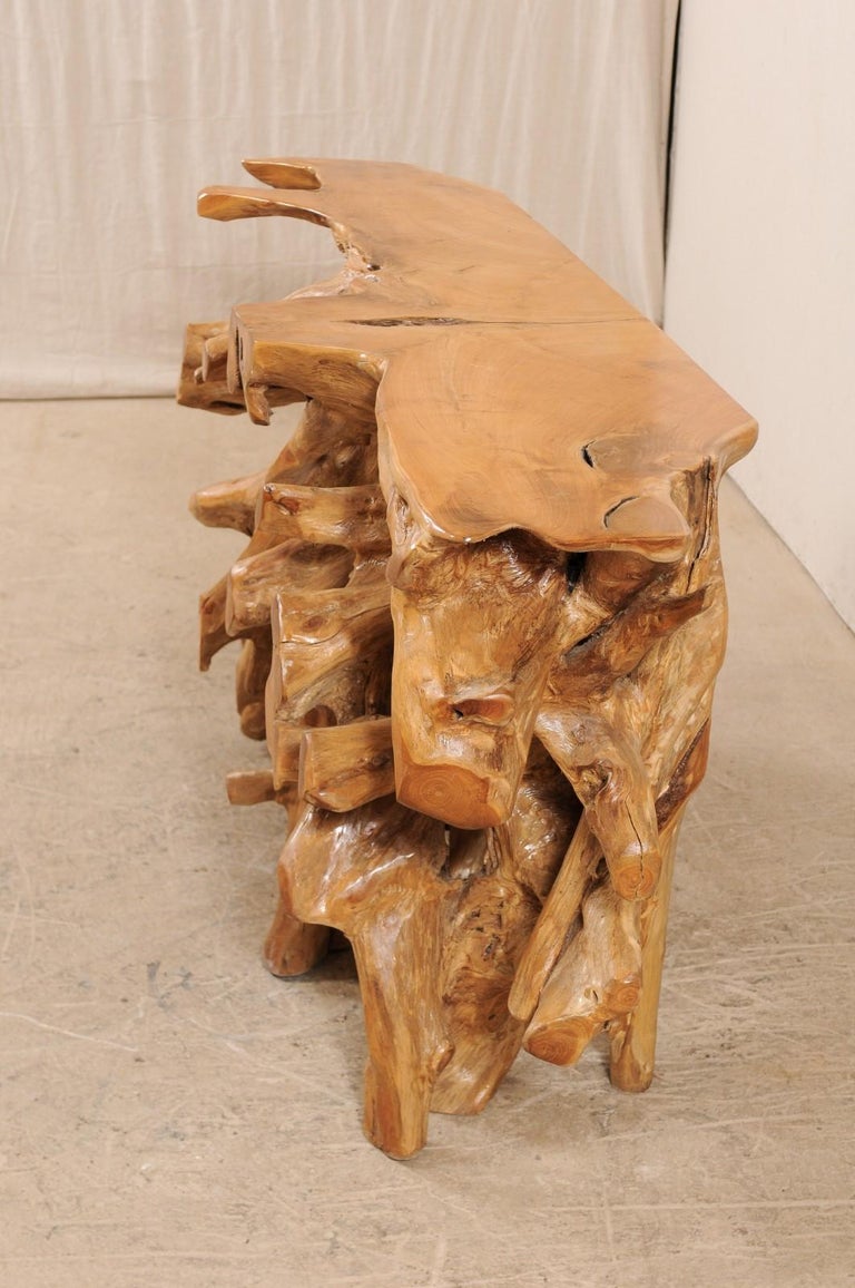 Tropical Hardwood Teak Root Console Table with Intertwining Wood Roots ...