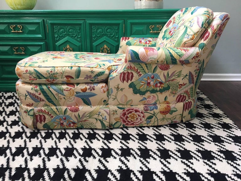 Tropical Print Chaise Lounge By Baker For Sale At 1stdibs