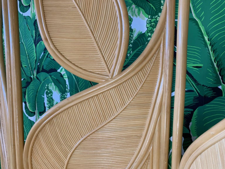 Tropical Rattan Room Divider Folding Screen at 1stDibs