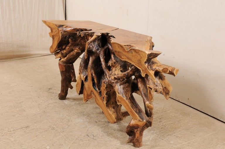 Tropical Teak Root Hardwood Console Table at 1stDibs | tree root ...