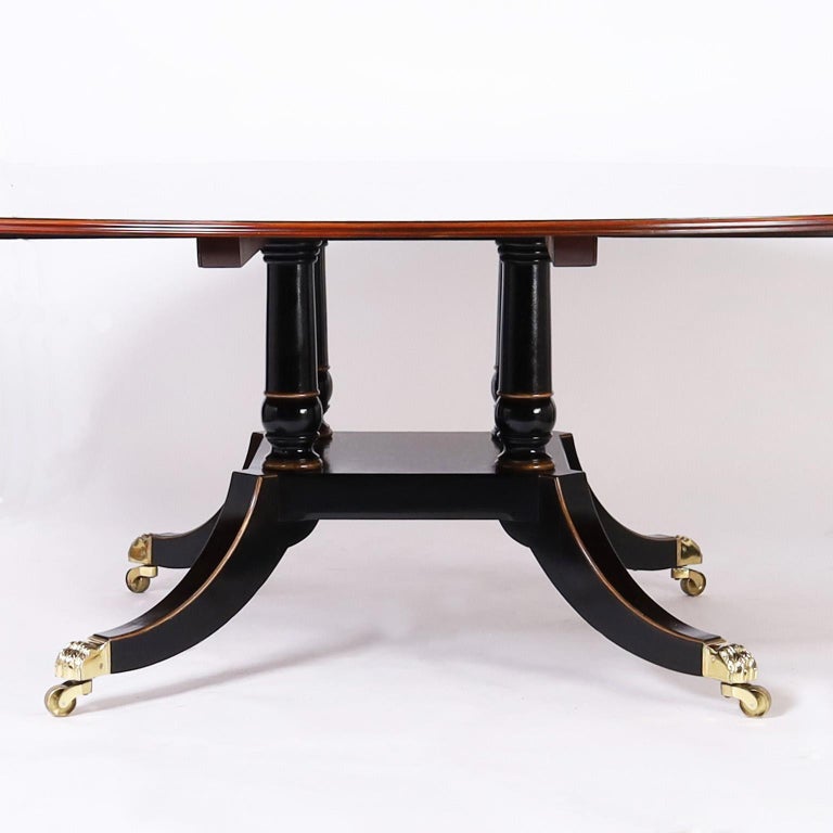 Trosby Regency Style Round Dining Table For Sale at 1stDibs