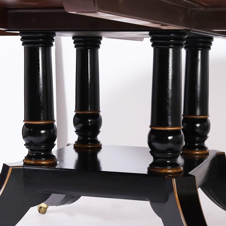 Trosby Regency Style Round Dining Table For Sale at 1stDibs