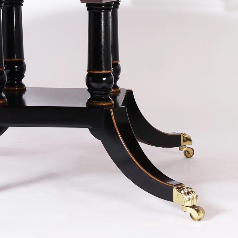 Trosby Regency Style Round Dining Table For Sale at 1stDibs