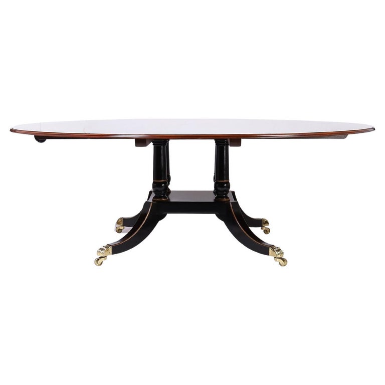 Trosby Regency Style Round Dining Table For Sale at 1stDibs
