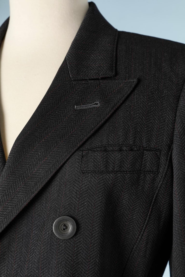 Trouser pant-suit in wool chevron Jean-Paul Gaultier For Sale at 1stDibs
