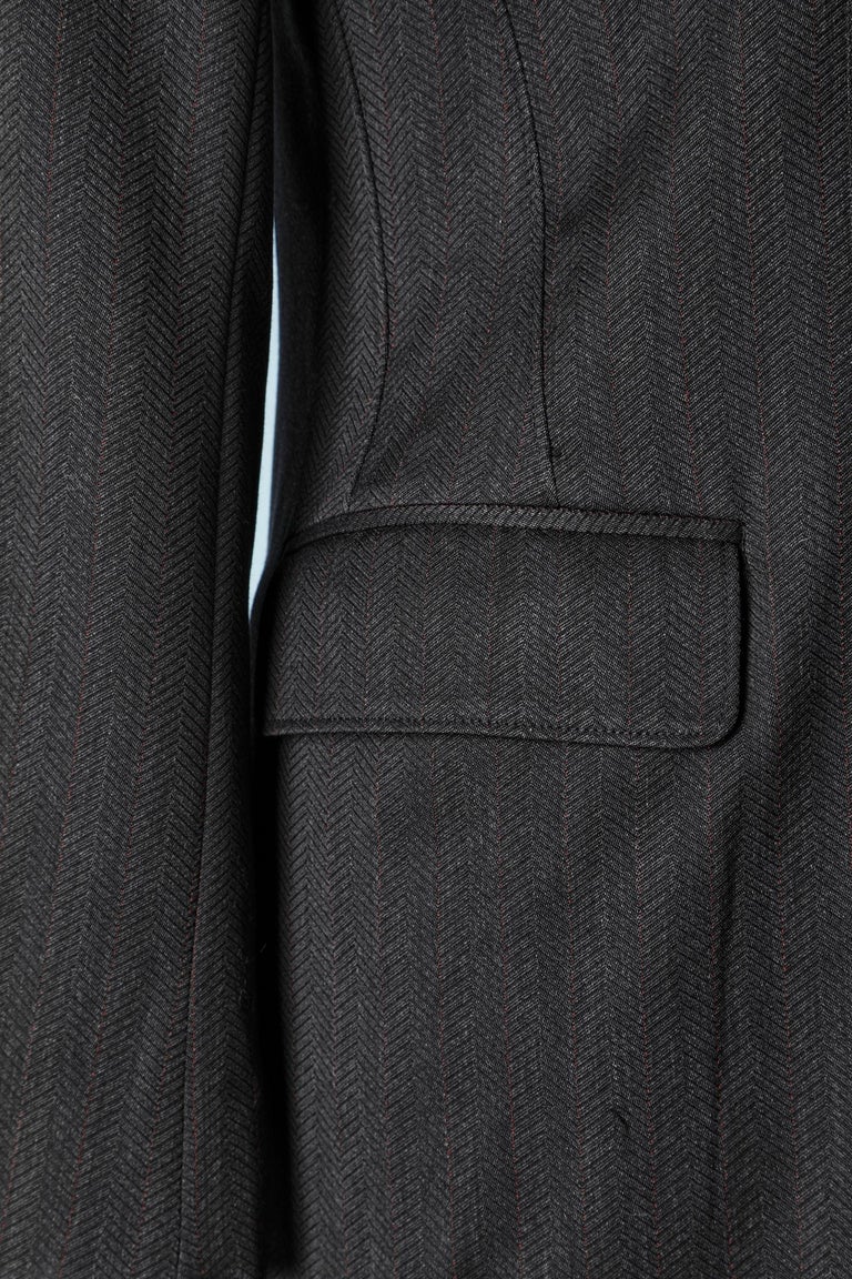 Trouser pant-suit in wool chevron Jean-Paul Gaultier For Sale at 1stDibs