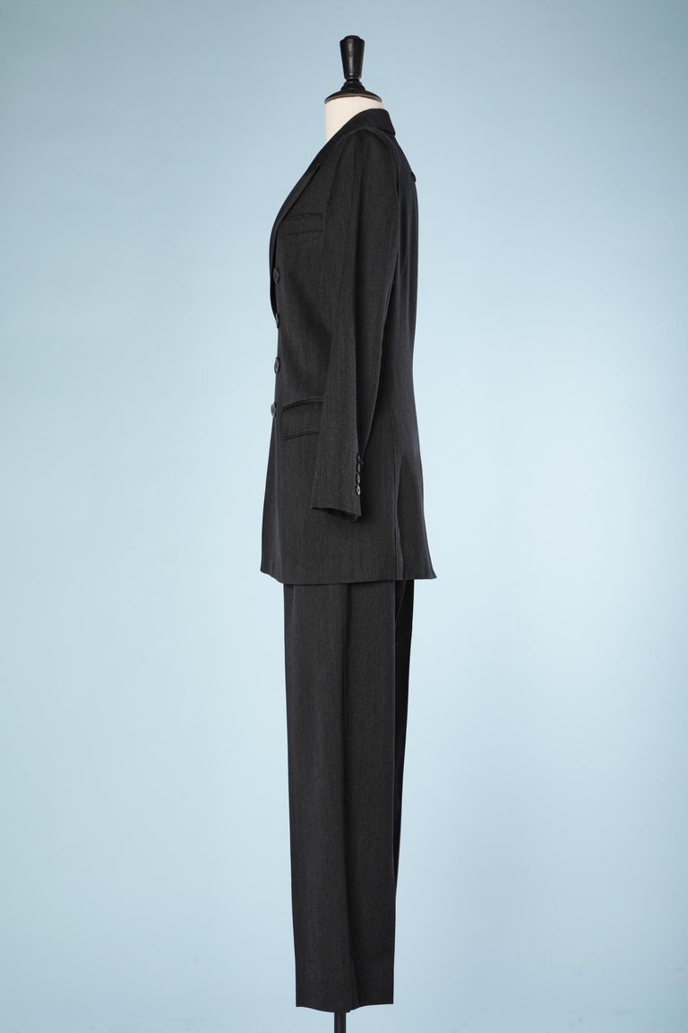Trouser pant-suit in wool chevron Jean-Paul Gaultier For Sale at 1stDibs