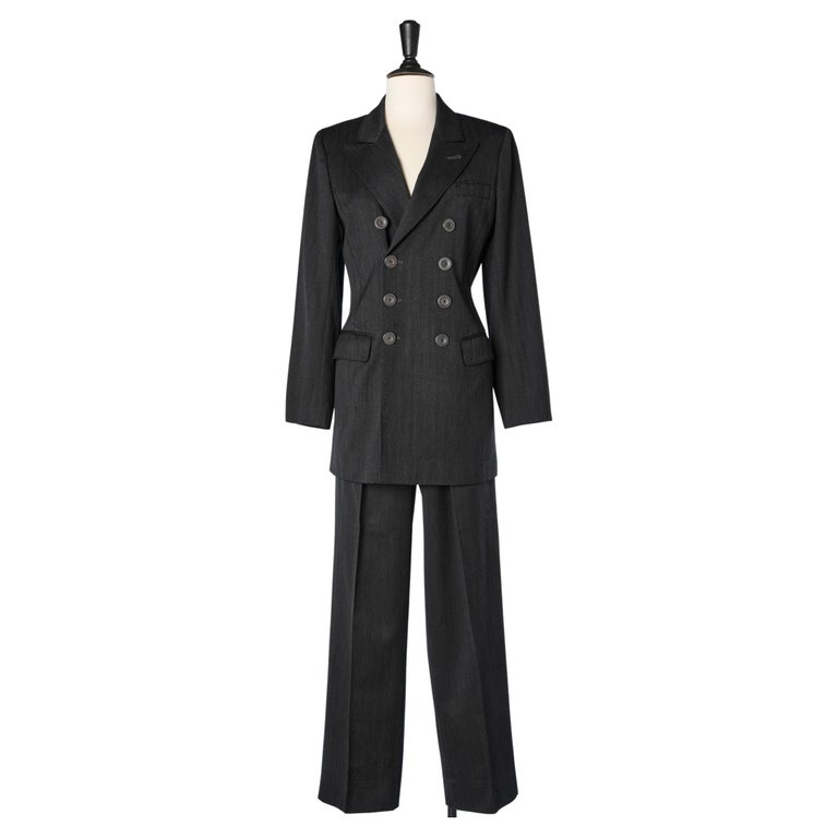 Trouser pant-suit in wool chevron Jean-Paul Gaultier For Sale at 1stDibs