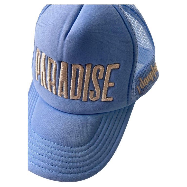 Trucker Hat Light Blue Paradise Silver Embroidery Unisex For Sale at ...