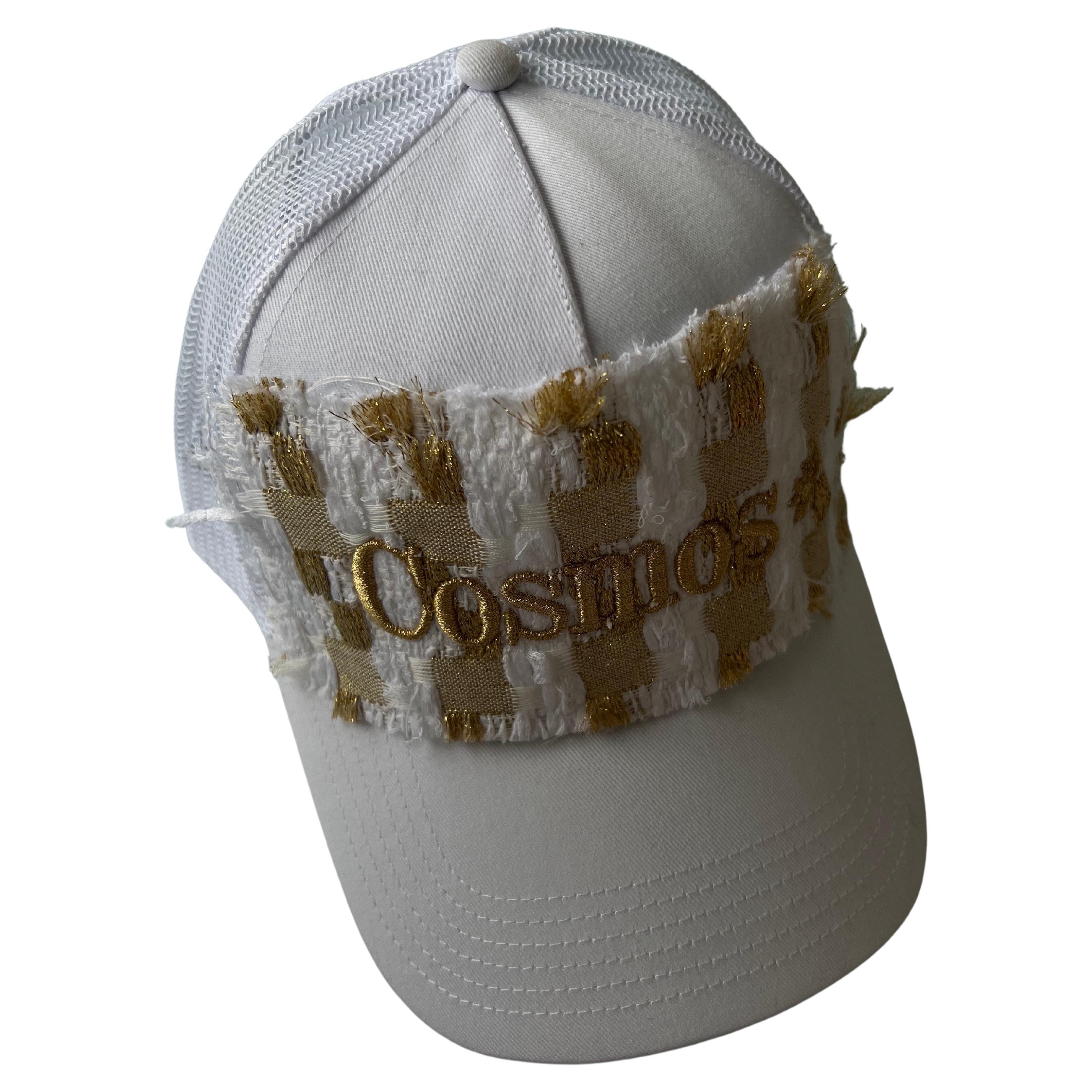 Trucker Hat Cotton French White Tweed Gold Text Lucky Boy J Dauphin For ...