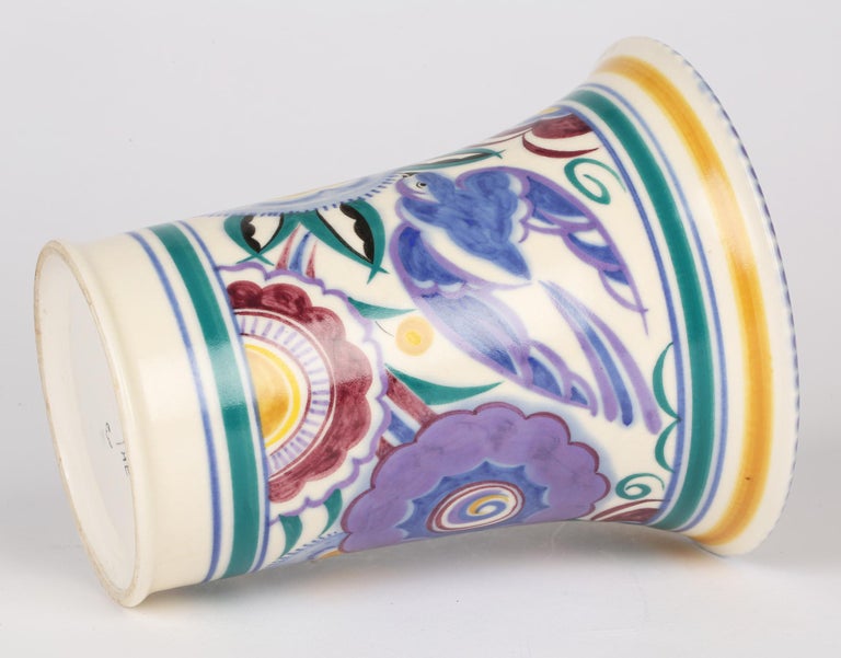 Truda Carter Poole Pottery Art Deco Bluebird Art Pottery Vase at 1stDibs