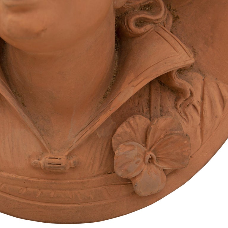 True Pair of French 19th Century Belle Époque Period Terra Cotta Wall ...