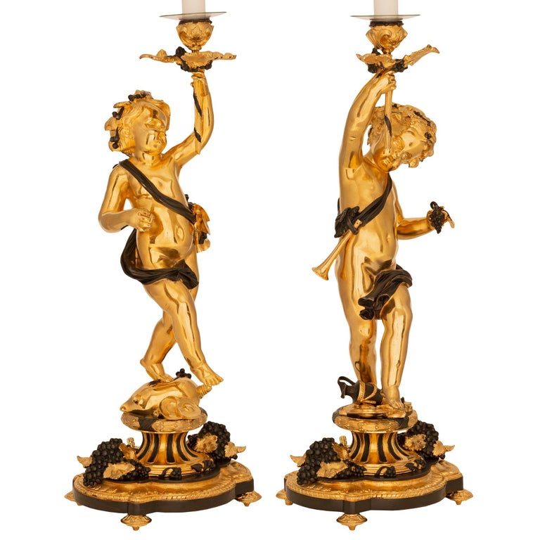 True Pair of French 19th Centurybelle Époque Period Ormolu and Bronze ...