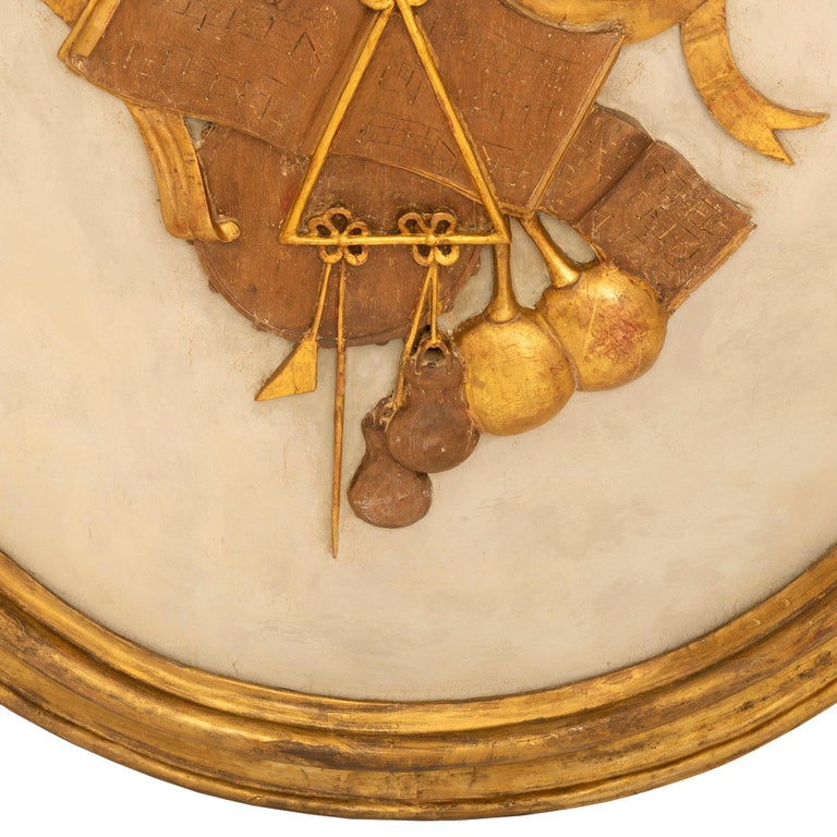 True Pair Of Italian 18th Century Louis XVI Period Wood And Mecca Wall Plaques For Sale at 1stDibs