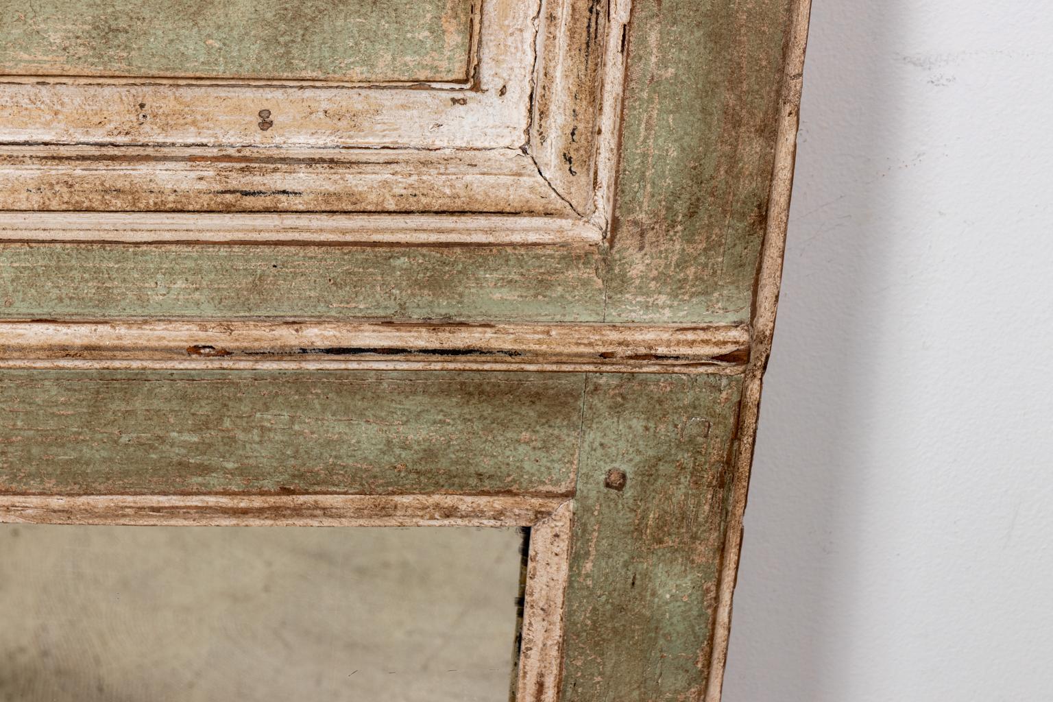 Trumeau Mirror with Carved Floral Urn Panel at 1stDibs