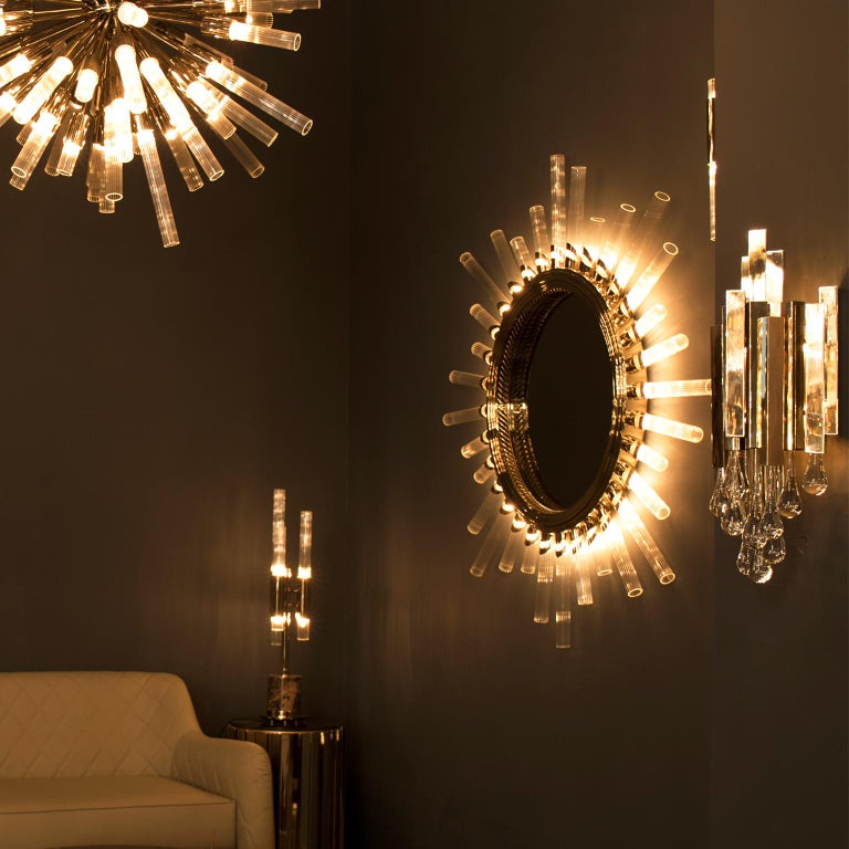 Trump Wall Light in Gold-Plated Brass and Crystal Glass Details For ...