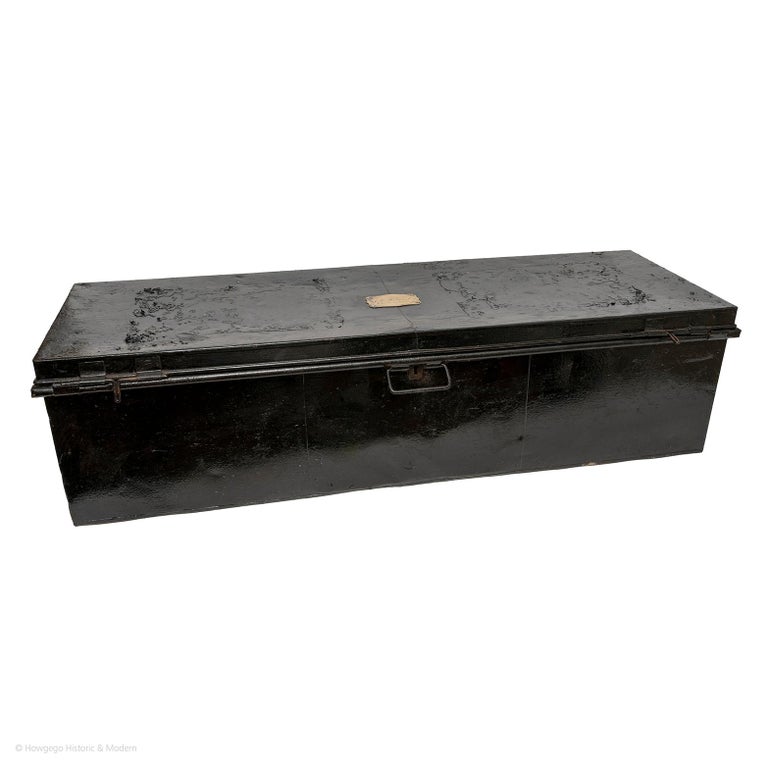 Trunk Metal Chest Black Painted J E Holmes Volunteer Artillery xx long ...