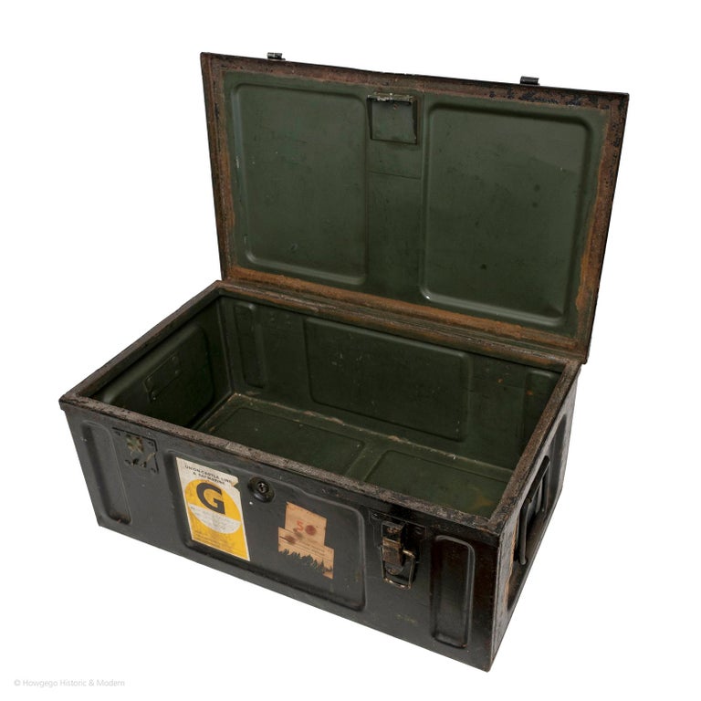 Trunk Metal Painted Black Pair Union-Castle Line and Safmarine South ...