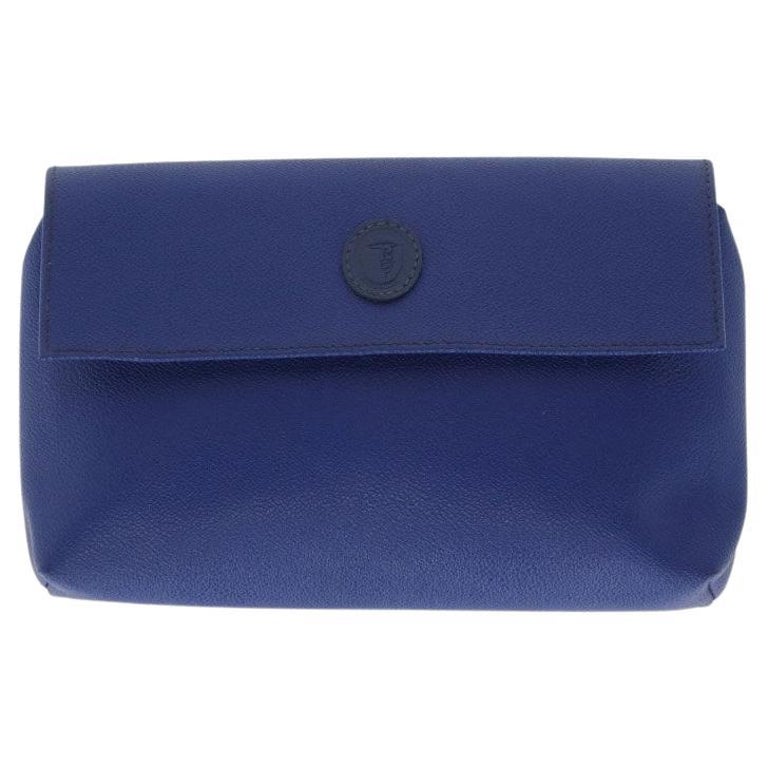 Trussardi Vintage electric blue grained leather 80s purse For Sale at ...