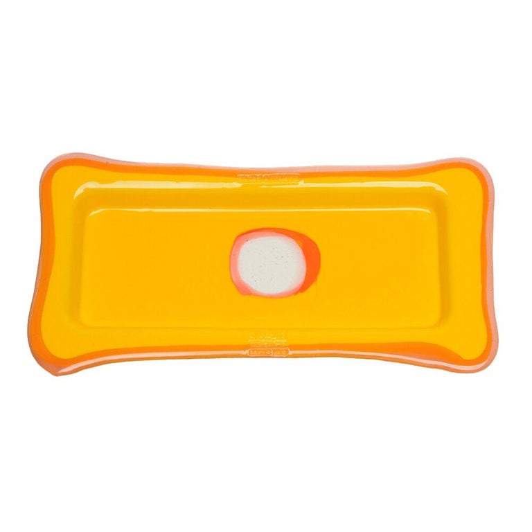 Try Small Rectangular Tray in Matt Yellow, Clear Fuchsia by Gaetano ...