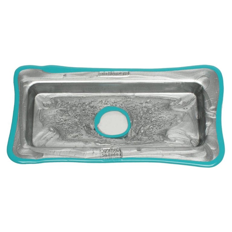 Try Small Rectangular Tray in Silver, Matt Turquoise by Gaetano Pesce ...