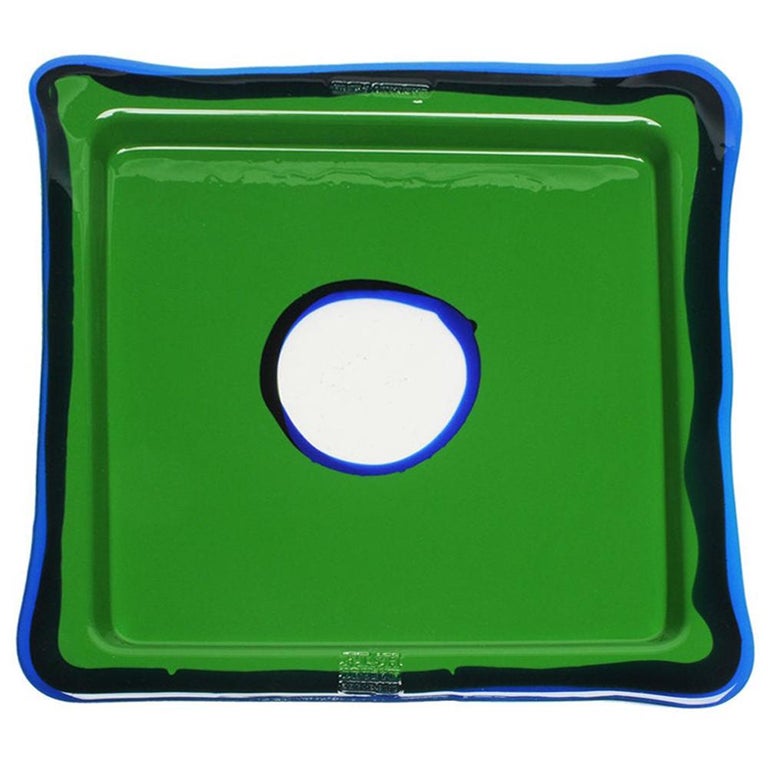Try-Tray Small Square Tray in Matt Grass Green, Blue by Gaetano Pesce ...