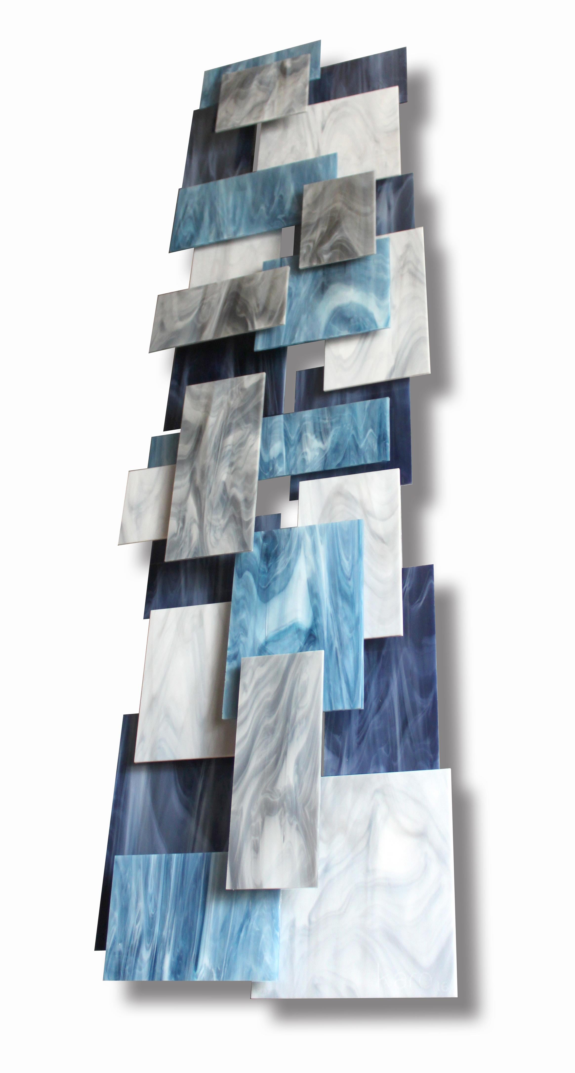 "Tryptic" Original Glass and Metal Wall Sculpture For Sale at 1stDibs