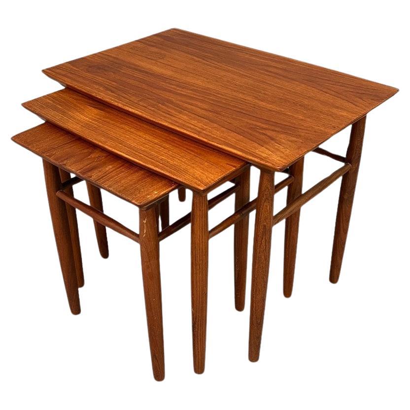 t’s century danish teak nesting tables 1960s circa For Sale at 1stDibs