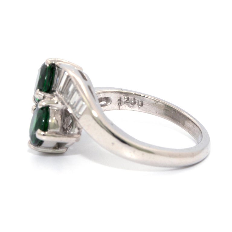 Tsavorite Garnet and Diamond Ring That Features 2 Round Tsavorite ...