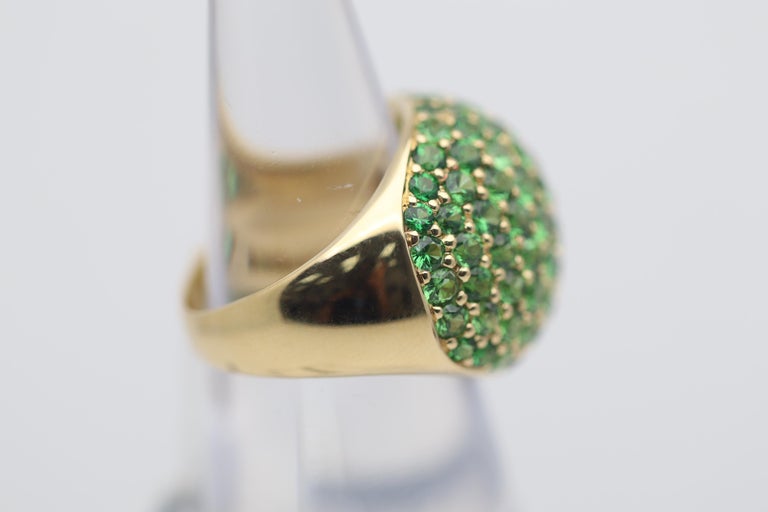 Tsavorite Garnet Gold Domed Bombe Ring For Sale at 1stDibs