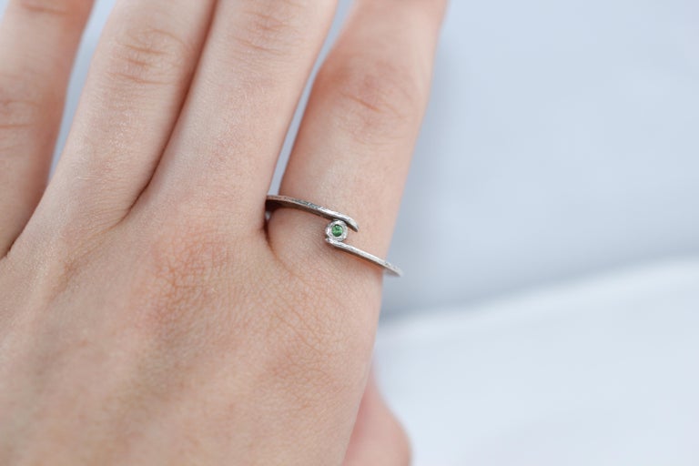 Tsavorite Garnet Sterling Silver Fashion Ring More Stack Designs AB ...