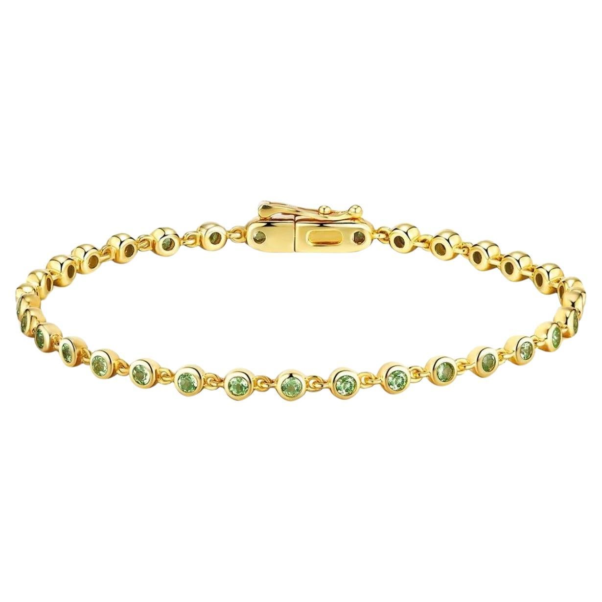 Nina Zhou Tsavorite Link Bracelet For Sale at 1stDibs