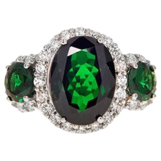 Diamond Ring with Sapphire and Tsavorite For Sale at 1stDibs
