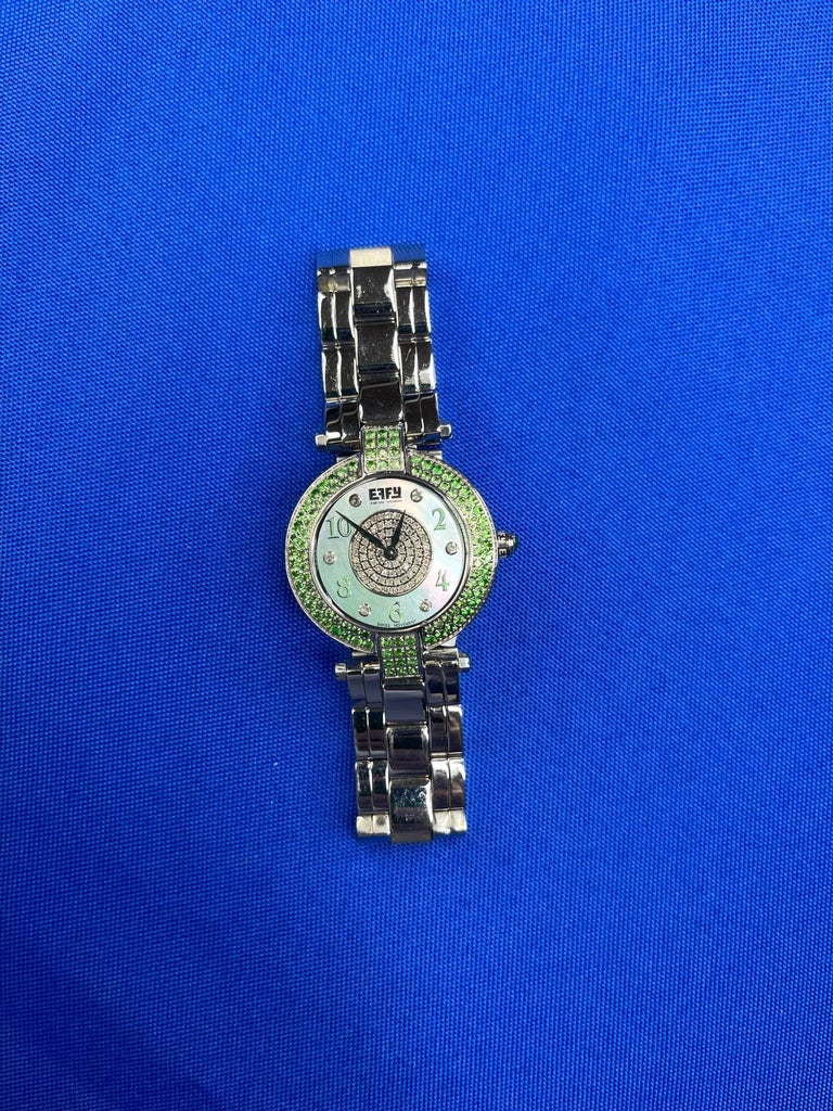 Tsavorites and Diamonds Pave Dial Luxury Swiss Quartz Exotic Watch For ...
