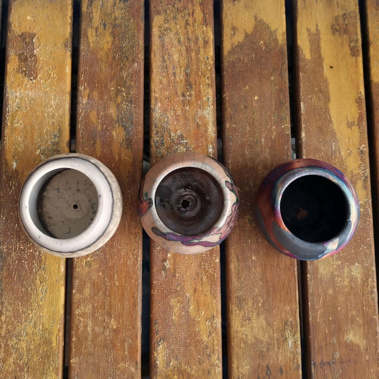 Tsuchi Raku Mix Mini Planter Pot - 6cm Diameter - Handmade Ceramic Home ...