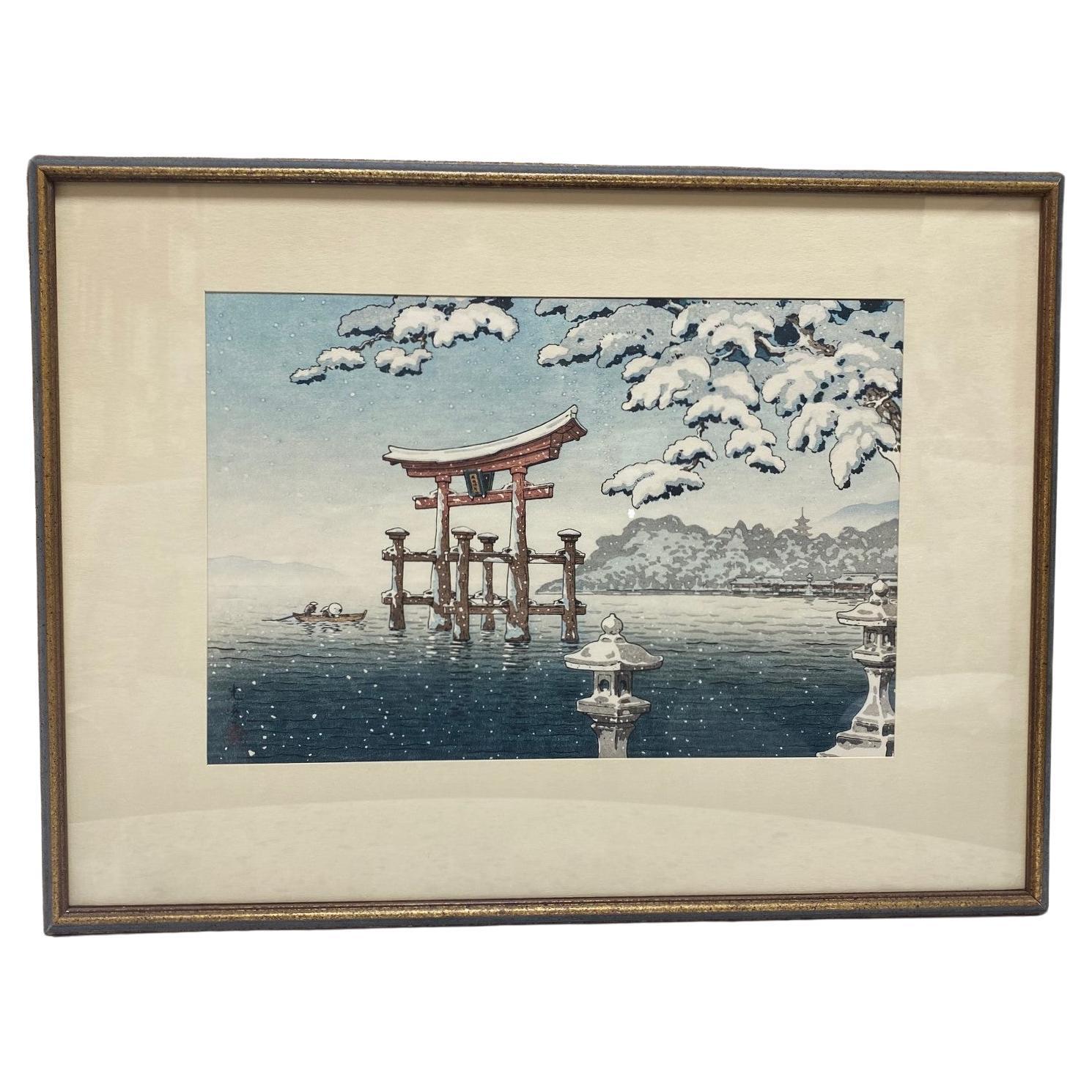 Tsuchiya Koitsu Signed Japanese Early Showa Woodblock Print Snow at ...