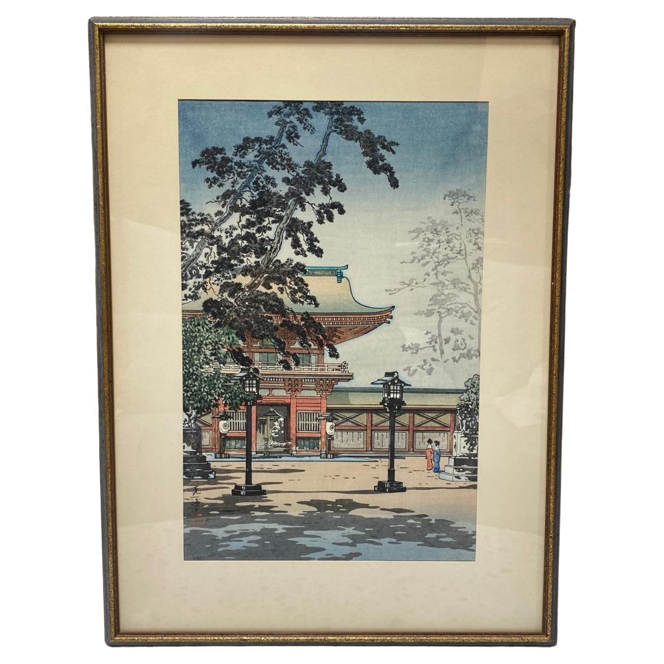 Authentic Japanese Woodblock Print by Kawase Hasui - Zensetsu Temple in ...