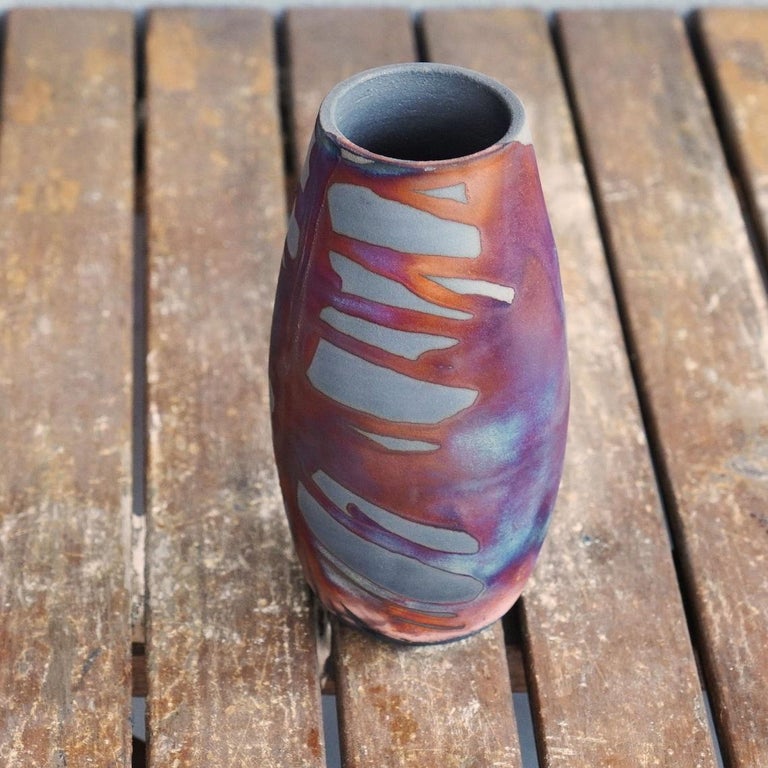 Tsuri Raku Pottery Vase - Carbon H.C Matte - Handmade Ceramic Home ...