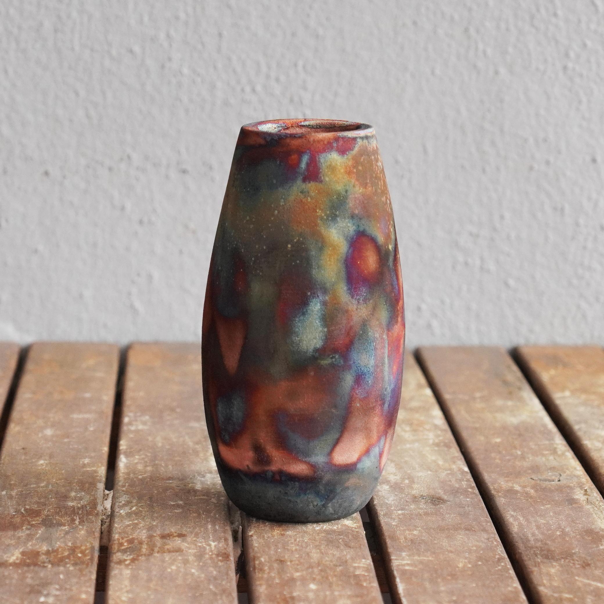 Tsuri Raku Pottery Vase - Full Copper Matte - Handmade Ceramic Home ...
