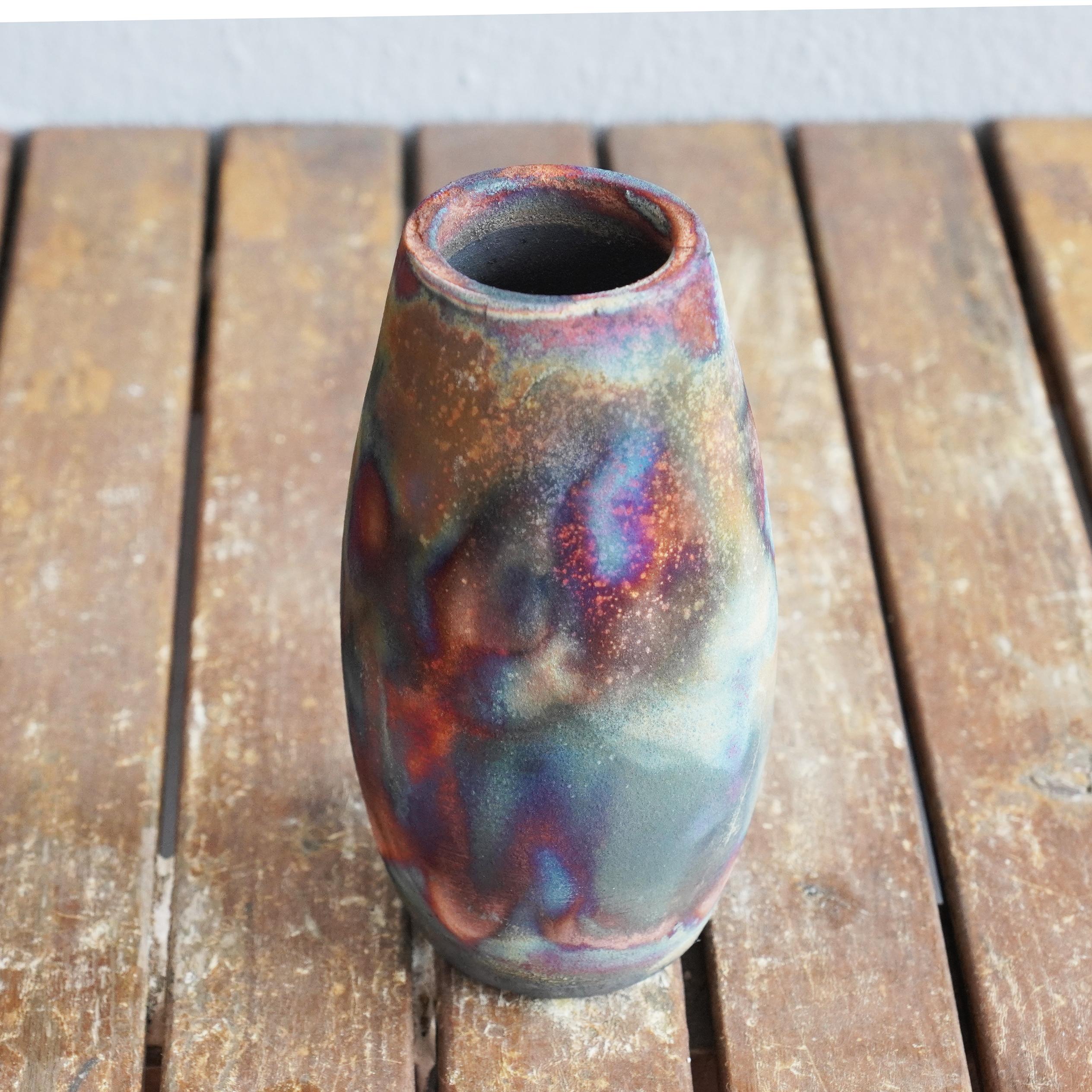 Tsuri Raku Pottery Vase - Full Copper Matte - Handmade Ceramic Home ...