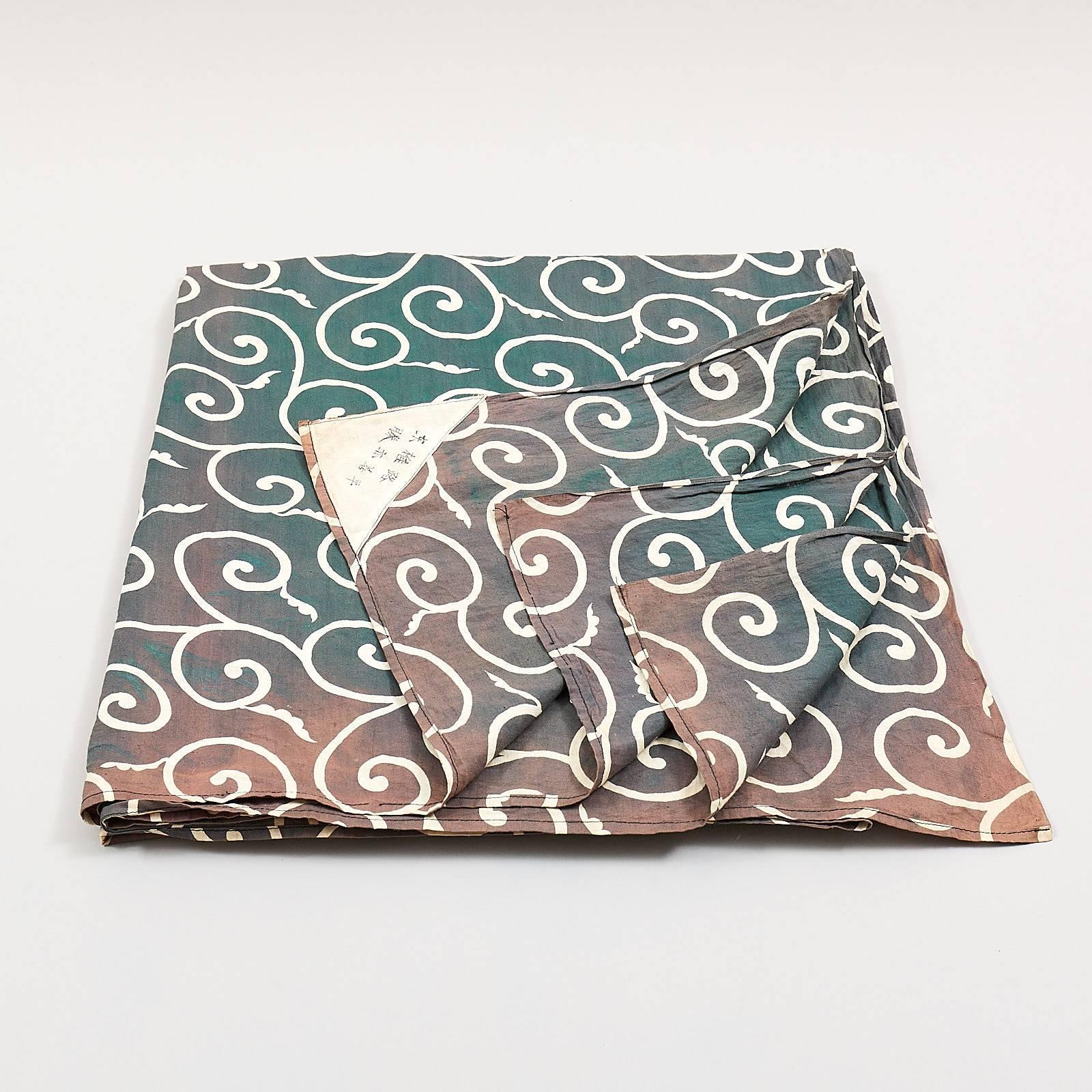 Tsutsugaki Indigo Patterned Furniture Cover at 1stDibs