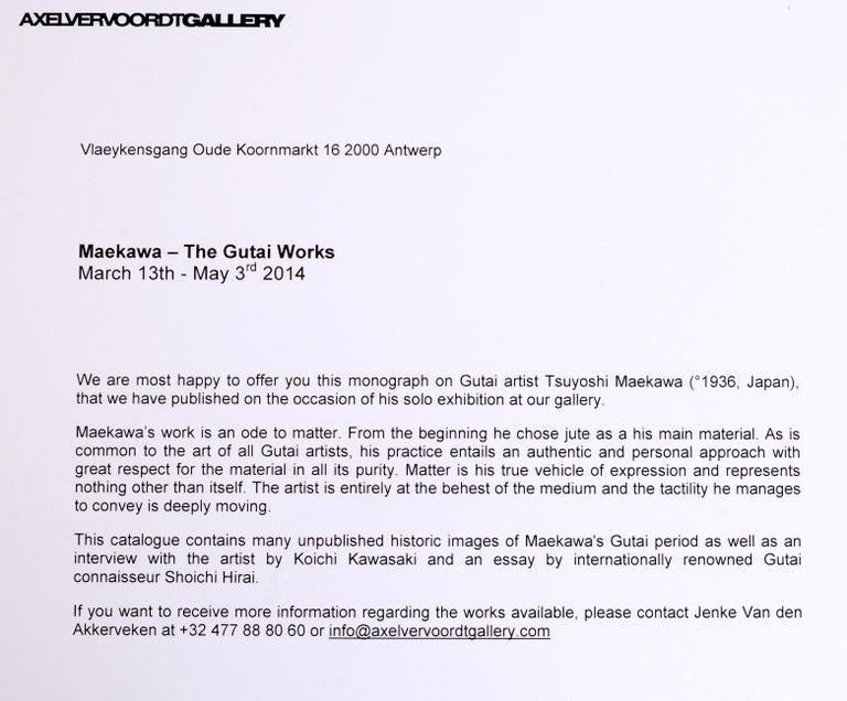 Tsuyoshi Maekawa by Koichi Kawasaki, 1st Ed at 1stDibs