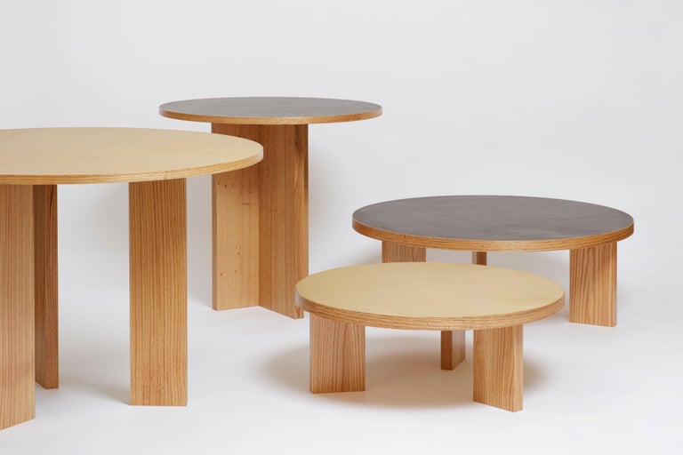 TTT Table by Studio Bvdl 3-Legged Wooden Dining Table with Leather Top ...