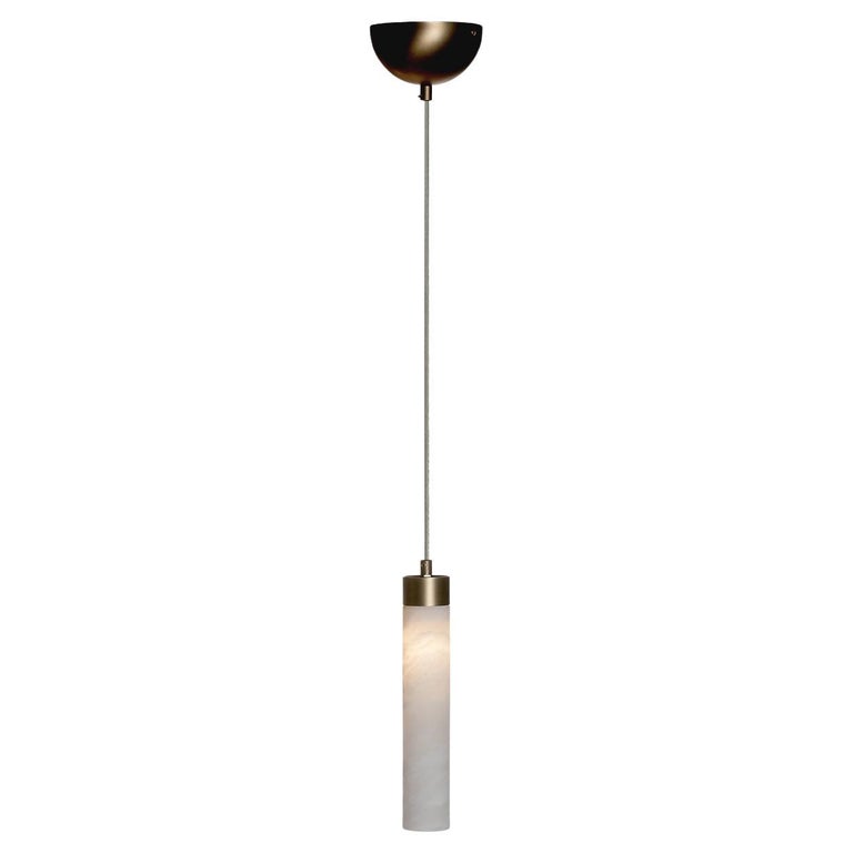 Tube Alabaster Pendant Lamp For Sale at 1stDibs