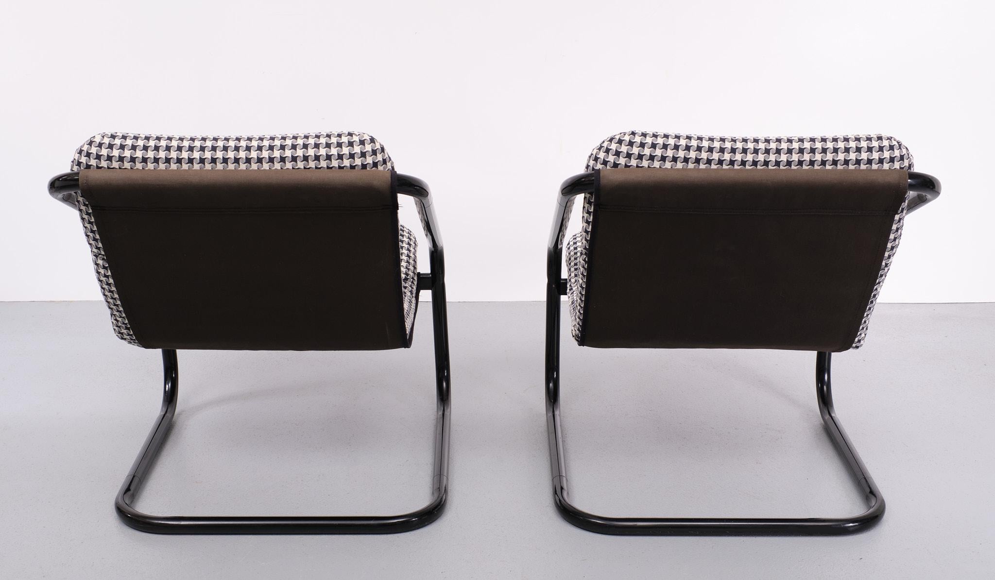 Tube frame lounge chairs Scandinavian 1970s For Sale at 1stDibs