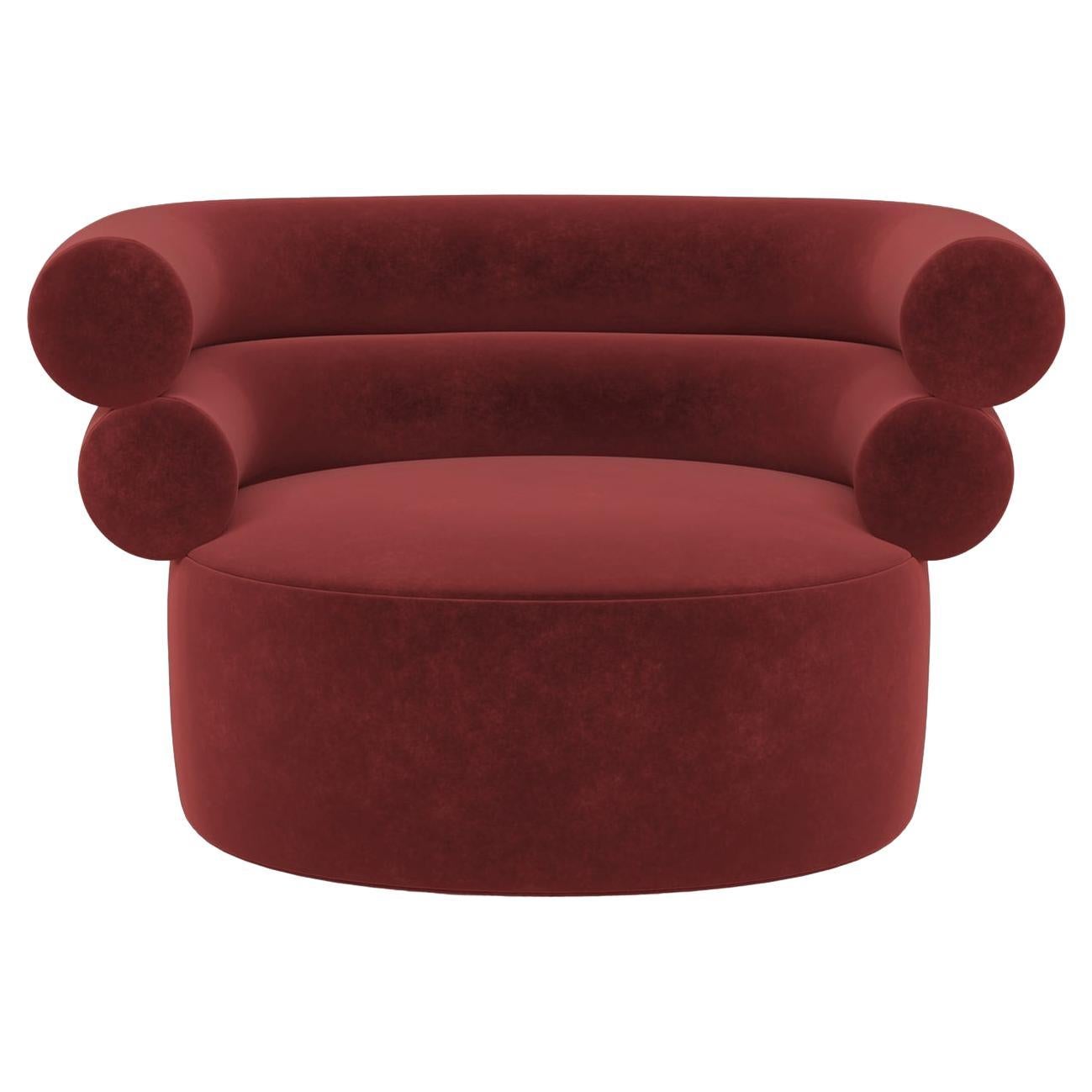 Darling Armchair with Ruby Velvet Fabric For Sale at 1stDibs