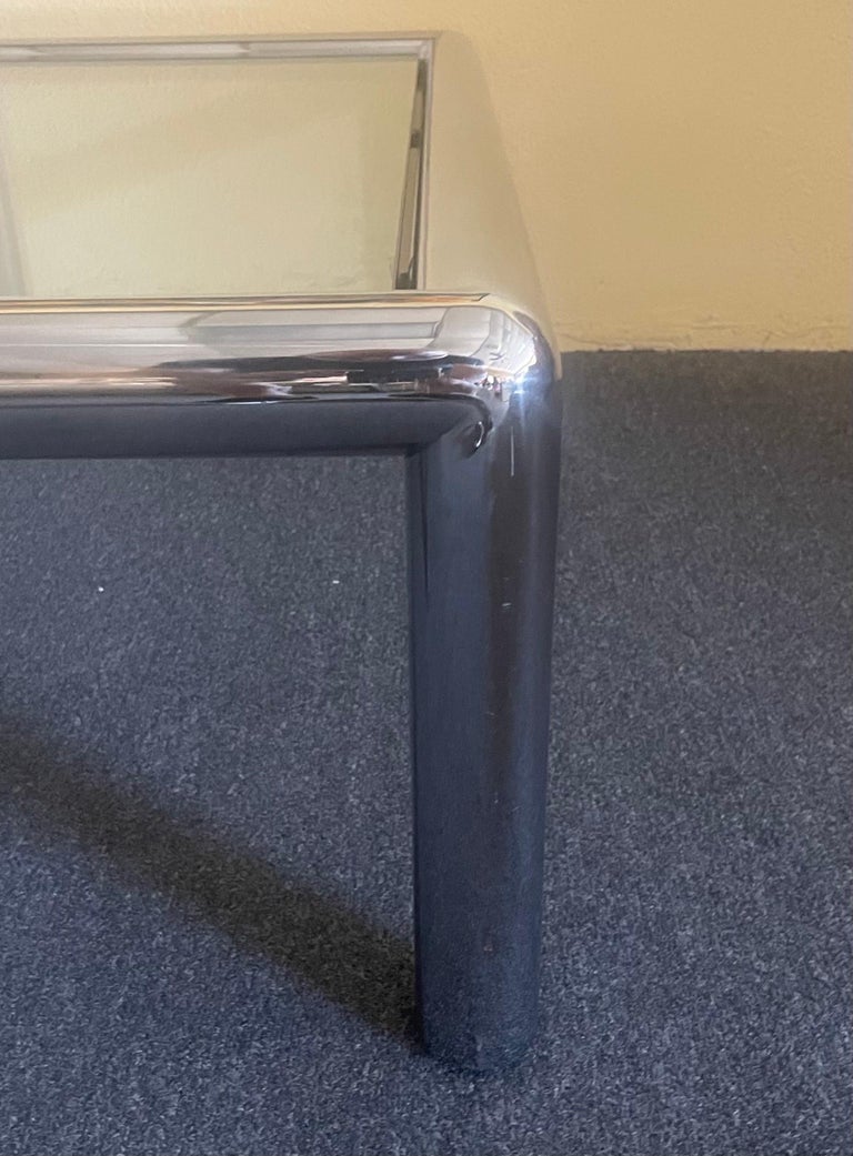"Tubo Collection" Chrome and Glass Coffee Table by John Mascheroni for ...