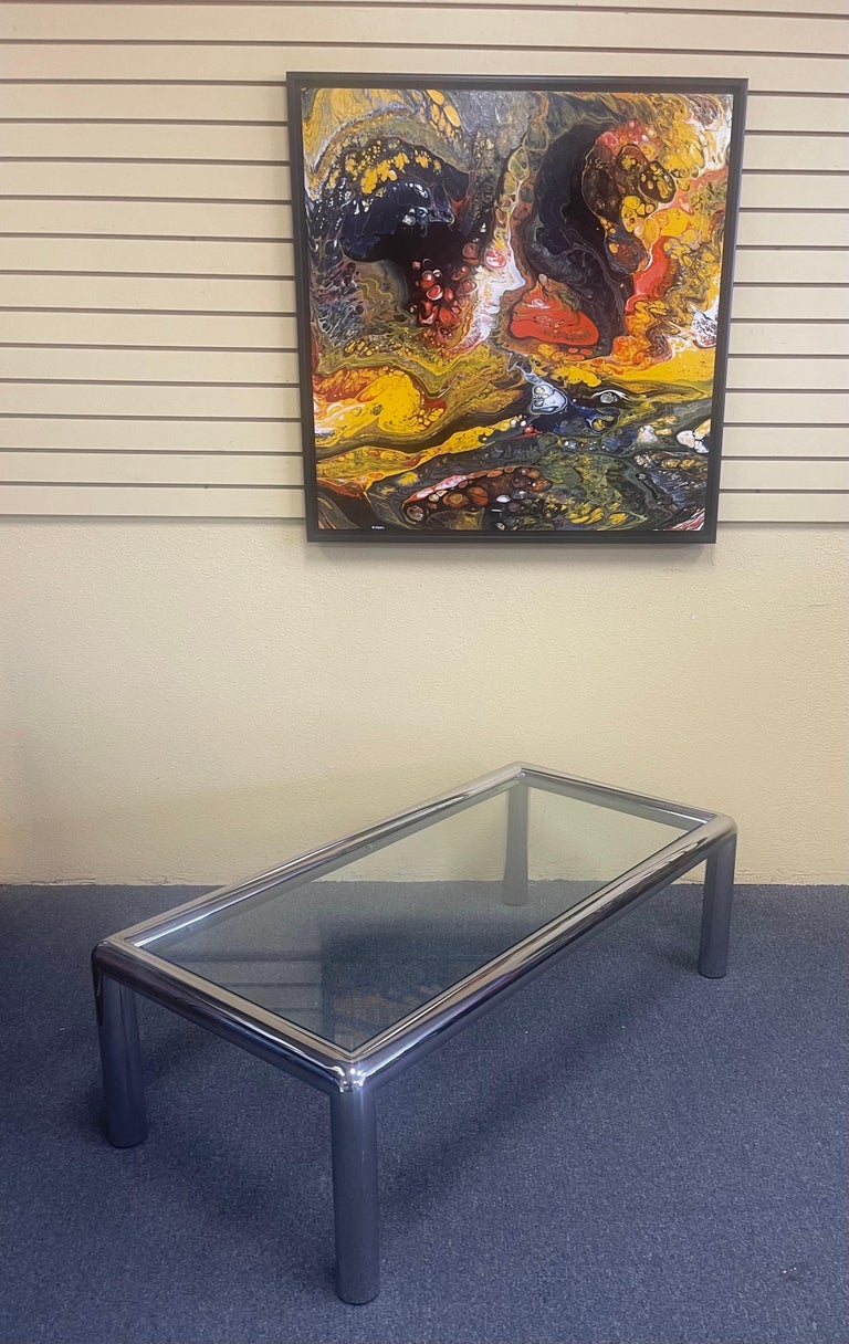 "Tubo Collection" Chrome and Glass Coffee Table by John Mascheroni for ...